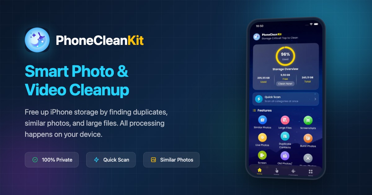 PhoneCleanKit - Clean Up Your iPhone & iPad Storage